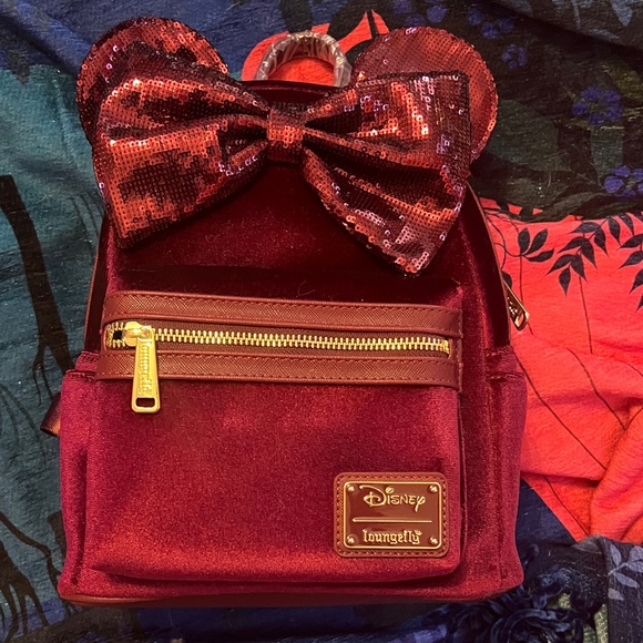 Loungefly | Bags | Disney Loungefly Red Sequin Bow Mini Backpack | Poshmark